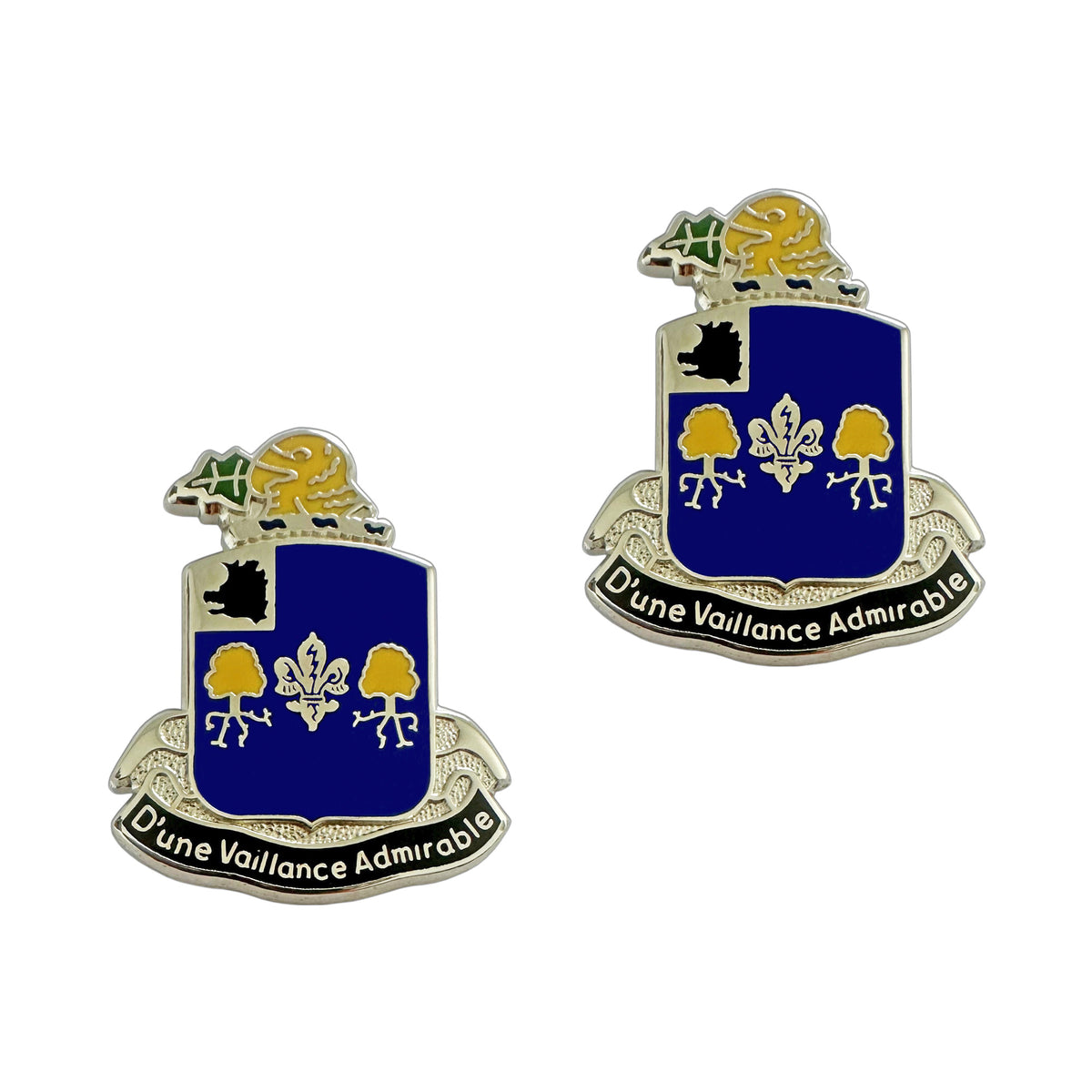 39th Infantry Regiment Crest "D'Une Vaillance Admirable" (pair ...