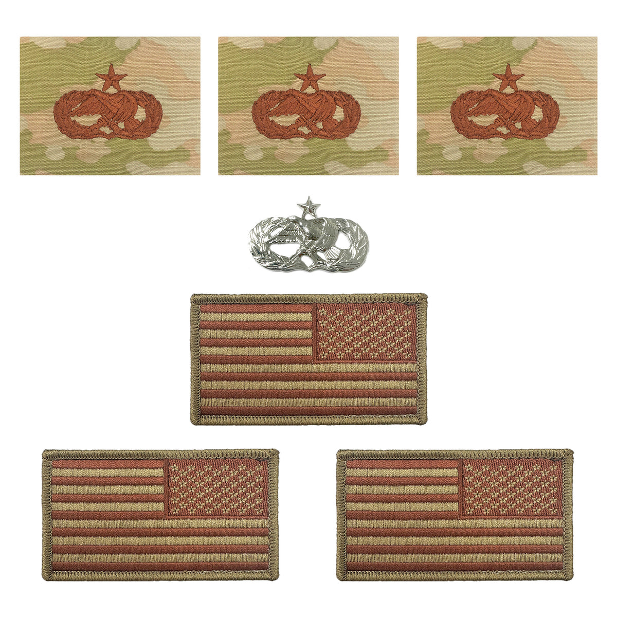 US Air Force Maintenance Senior with OCP Spice Brown Reverse Flag ...
