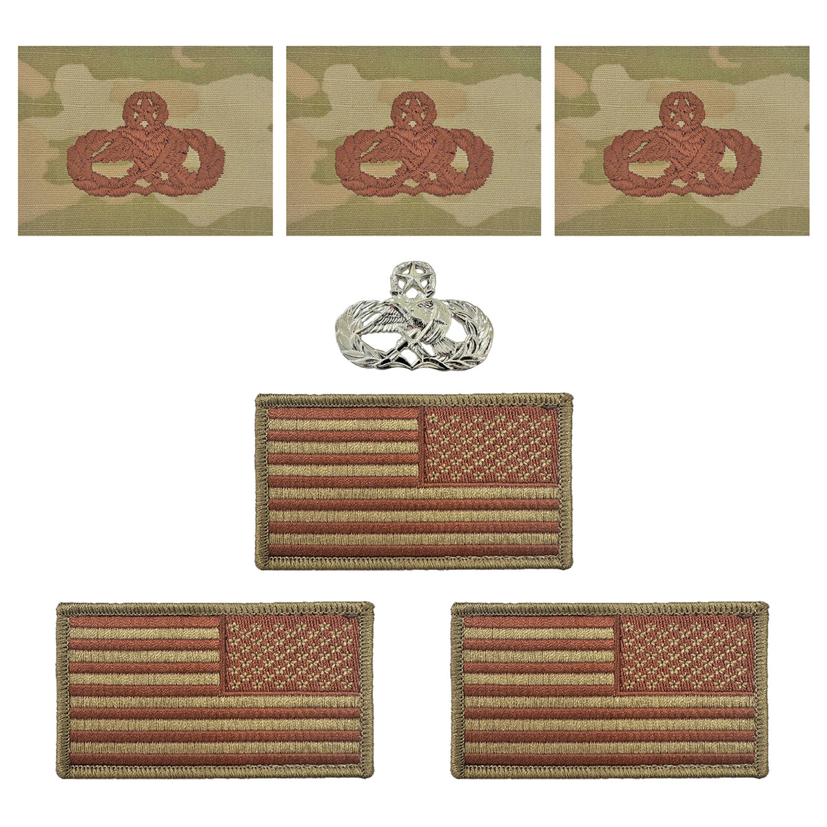 US Air Force Maintenance Master with OCP Spice Brown Reverse Flag ...