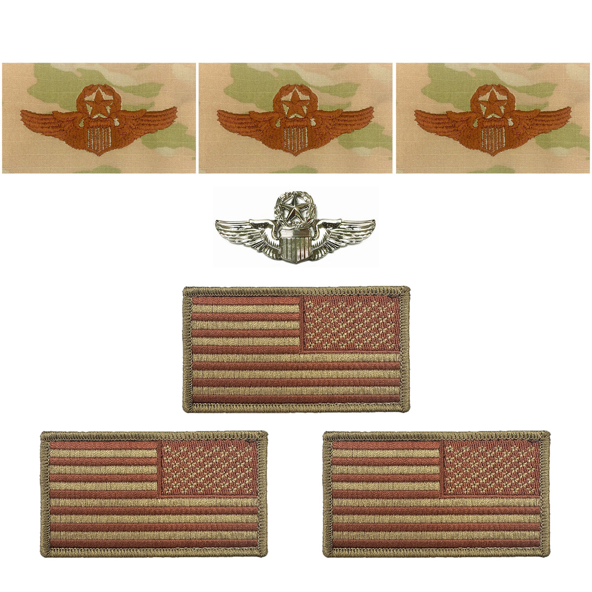 US Air Force Command Pilot with OCP Spice Brown Reverse Flag Bundle ...