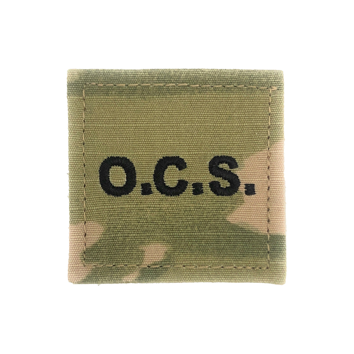 OCS Officer Candidate School Black Letters OCP Army Rank with Hook Fastener