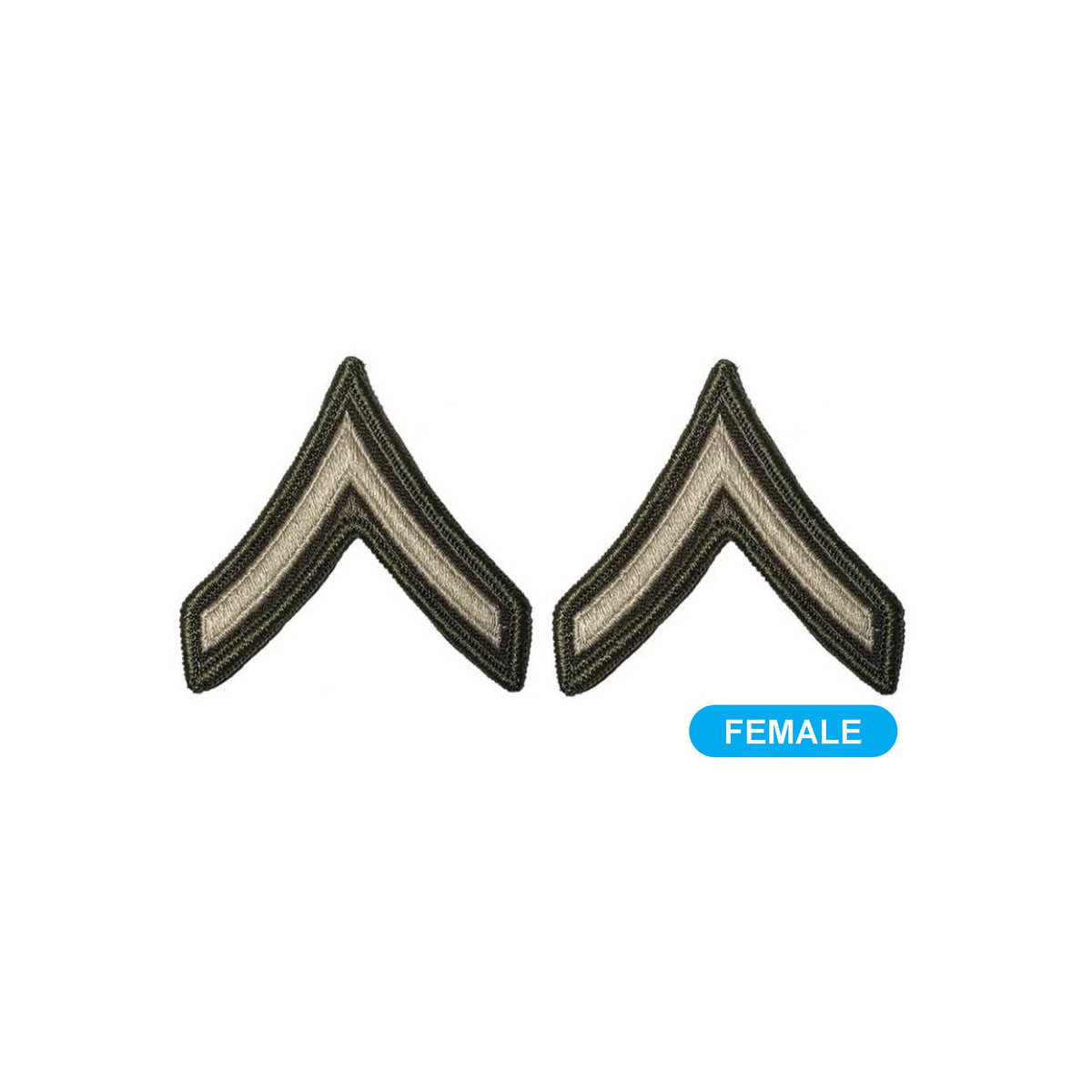 AGSU U.S. Army E2 Private Chevron Sew on Rank Female | Insignia Depot