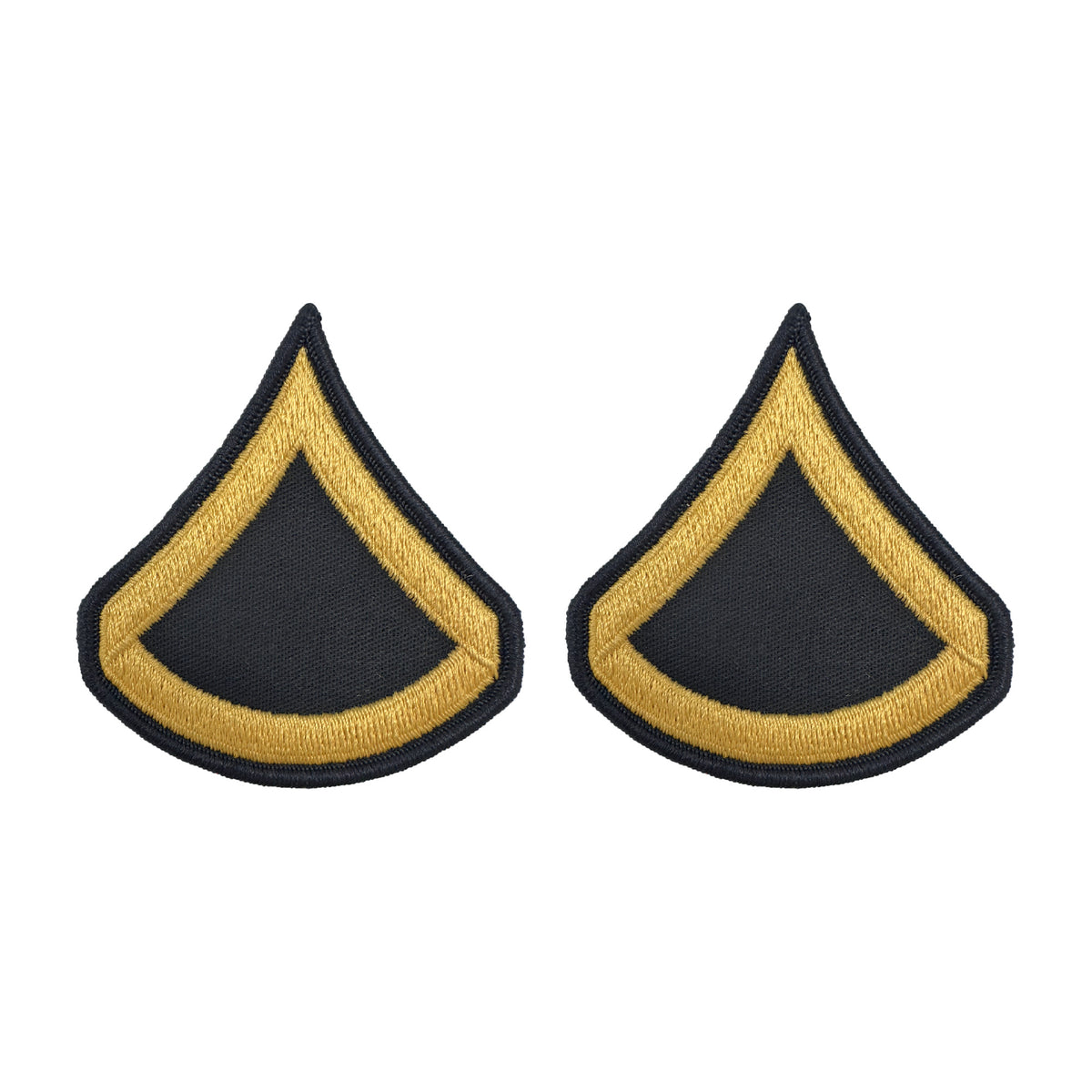 E3 Private First Class Gold on Blue Sew-on - Large-Male | Insignia Depot