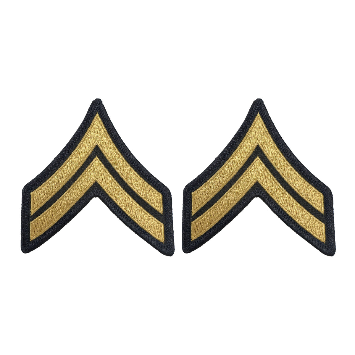 E4 Corporal Gold on Blue Sew-on - Large-Male | Insignia Depot