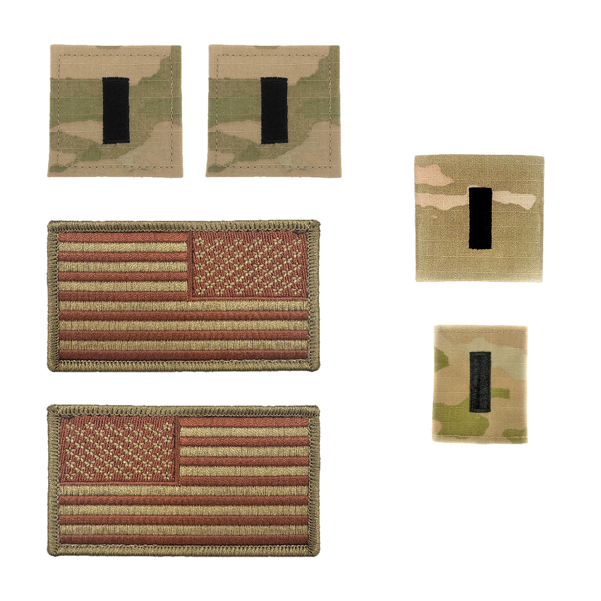 US Air Force 1st Lieutenant Rank and Reverse OCP Spice Brown Flag ...