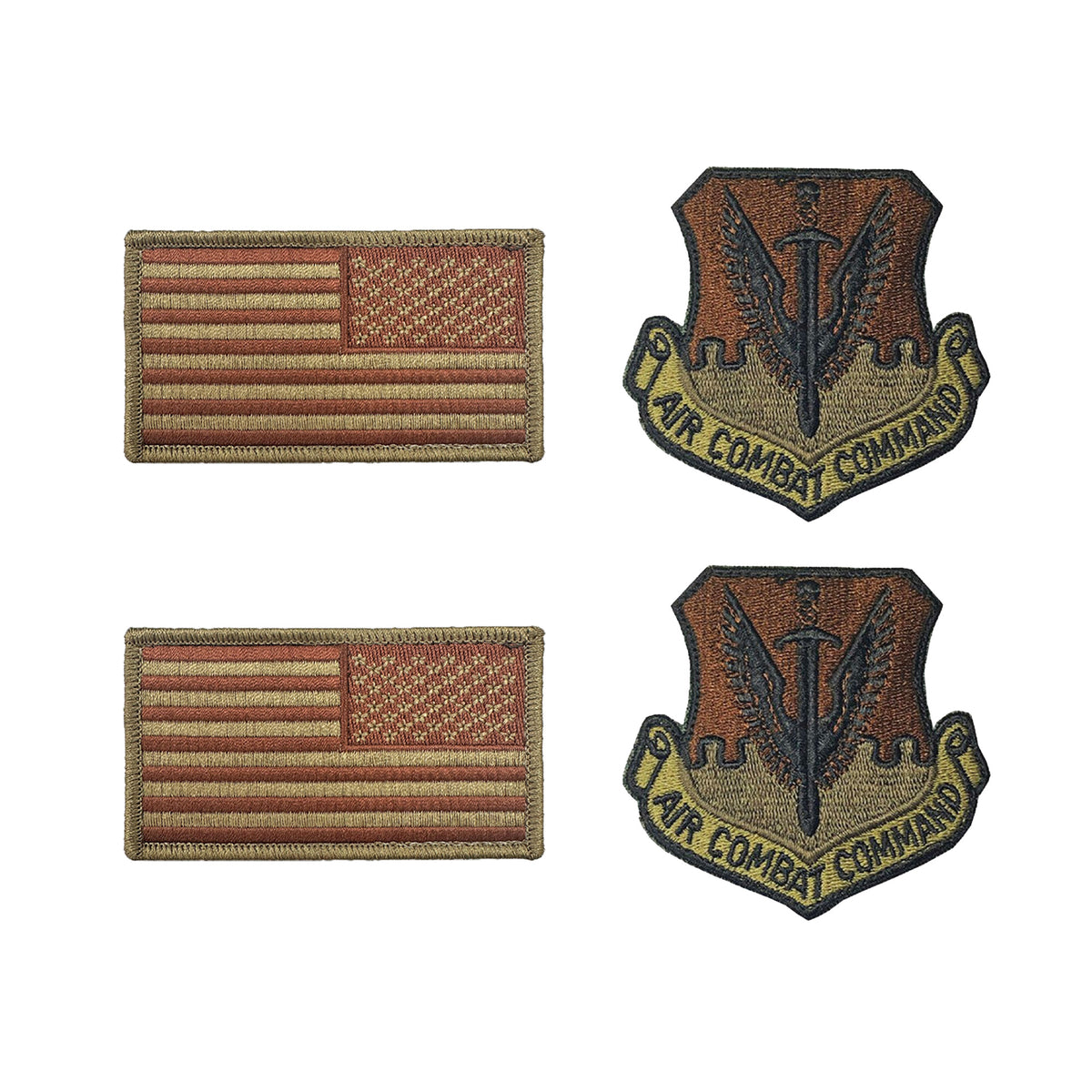 US Air Force Air Combat Command OCP Spice Brown Patch and Flag Bundle
