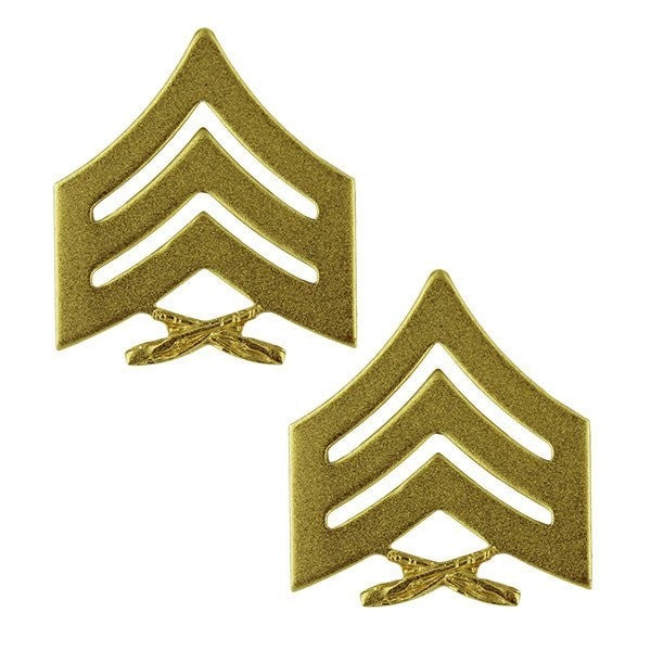 U.S.M.C. Sergeant Satin Gold Rank | Insignia Depot