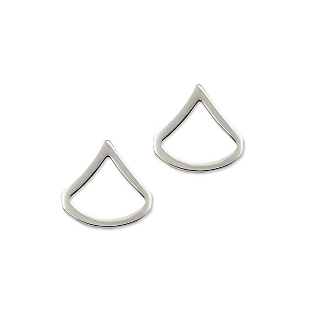 Police Private First Class Nickel Rank Pin 3/4" Pair | Insignia Depot