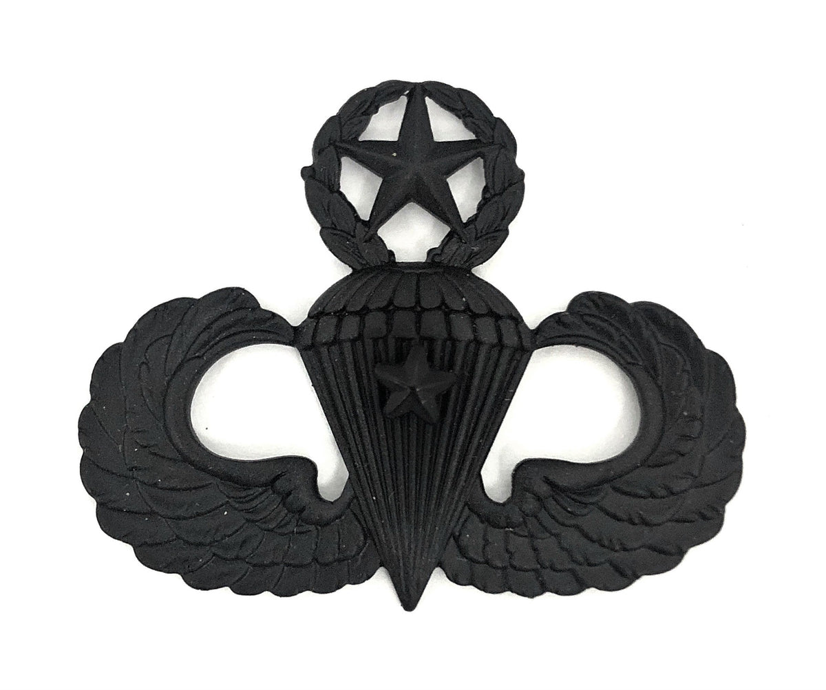 Combat Parachutists (Jump Wings) 1 Jump Master Black Metal Pin-on Badge ...