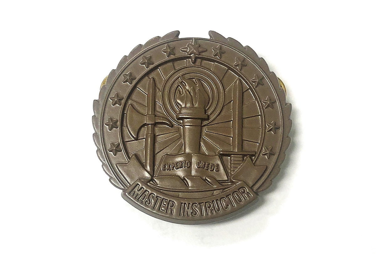 A BDG (Master) Instructor Badge Black/Brown Metal Branch Pin-On ...