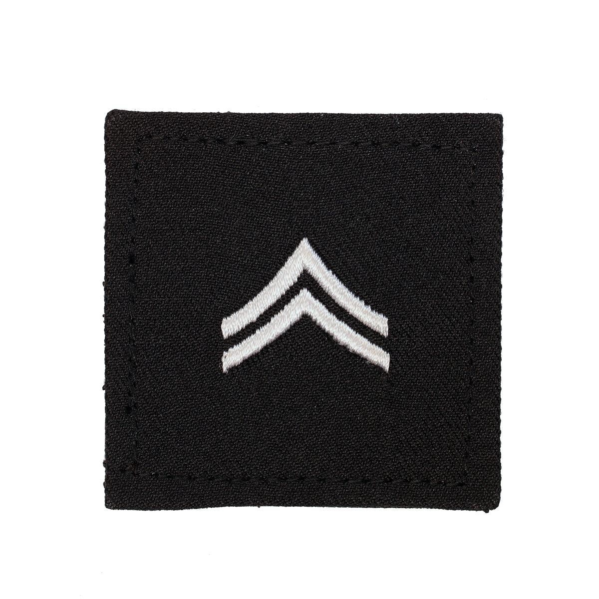 (E4) Corporal 2x2 Black W/ Hook Fastener (each) | Insignia Depot