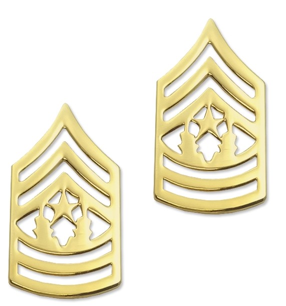 U.S. Army E9 Command Sergeant Major Brite Pin-on Rank | Insignia Depot